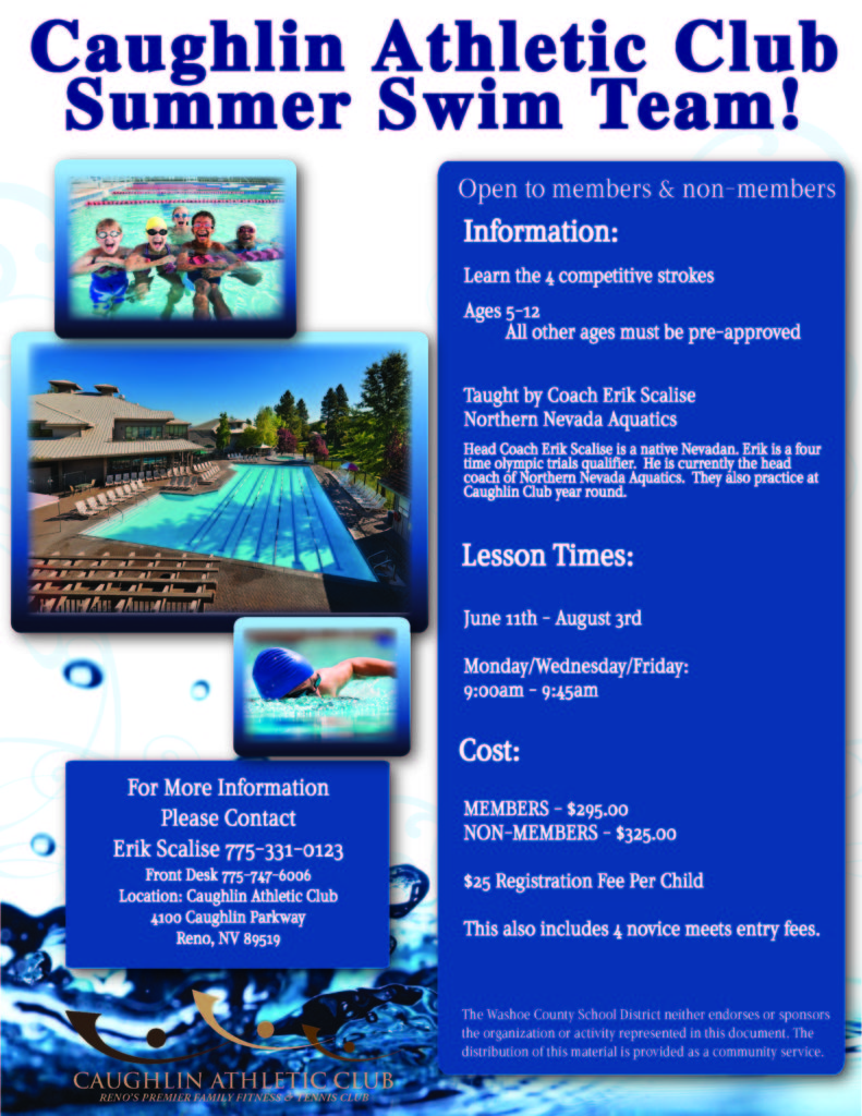 Join the Summer Swim Team! | Caughlin Athletic Club