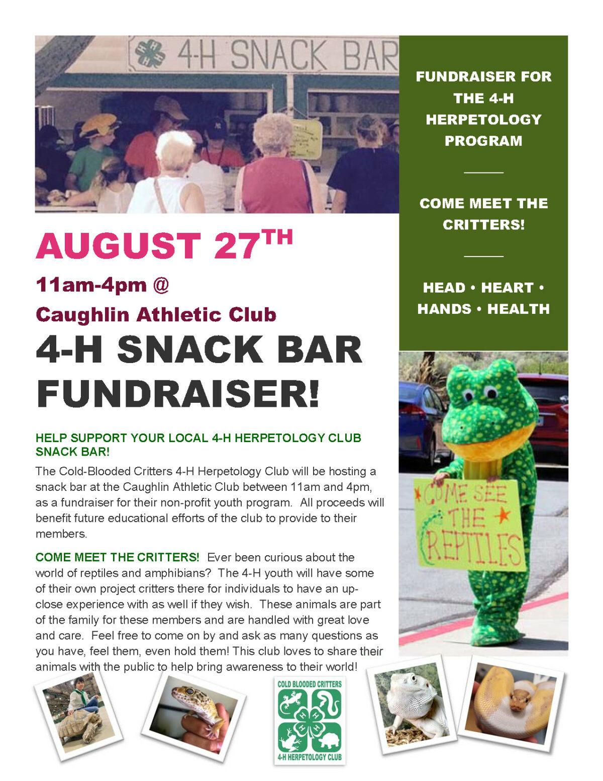 4-H Snack Bar Fundraiser | Caughlin Athletic Club