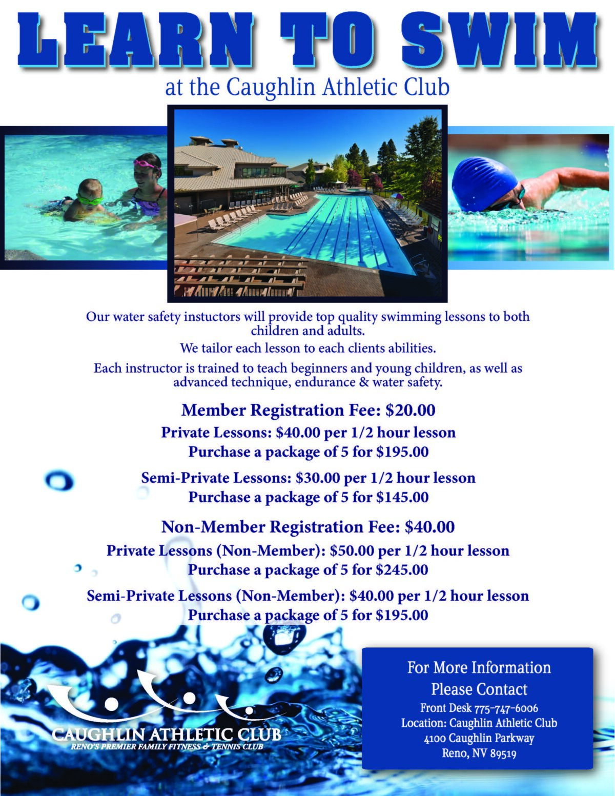 Learn To Swim! | Caughlin Athletic Club